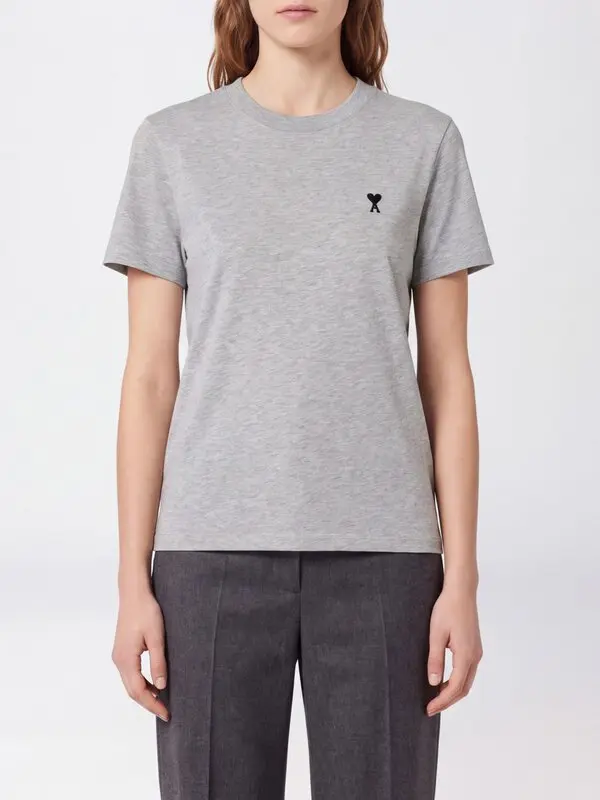 AMI Paris T-shirt With Logo Detail - Grey