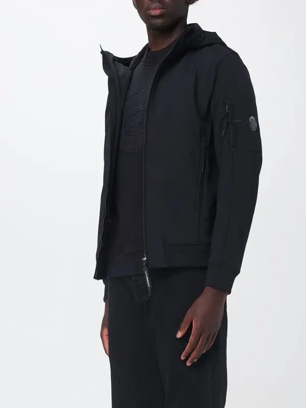 C.P. COMPANY Technical Fabric Hooded Windbreaker Jacket - Black