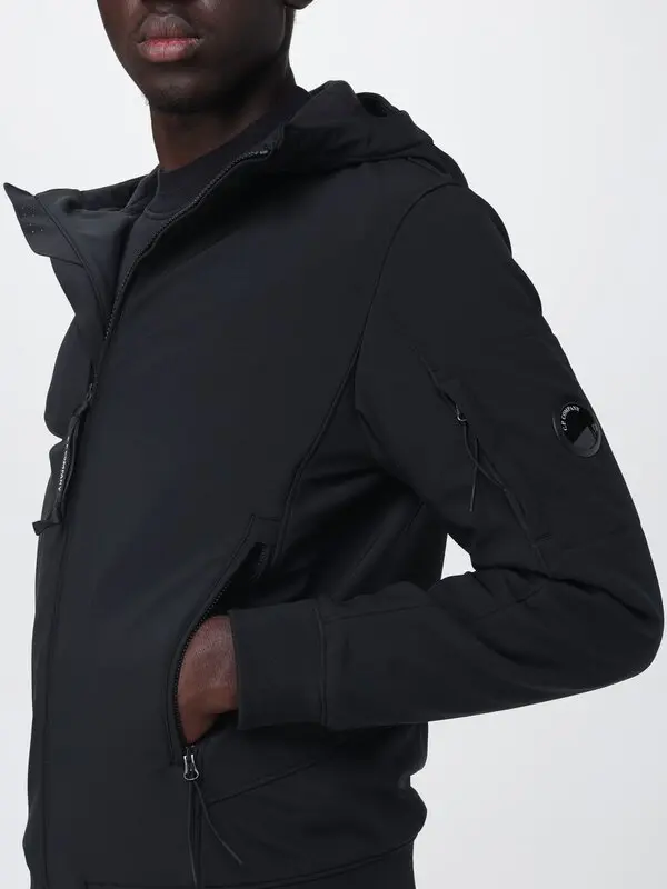 C.P. COMPANY Technical Fabric Hooded Windbreaker Jacket - Black