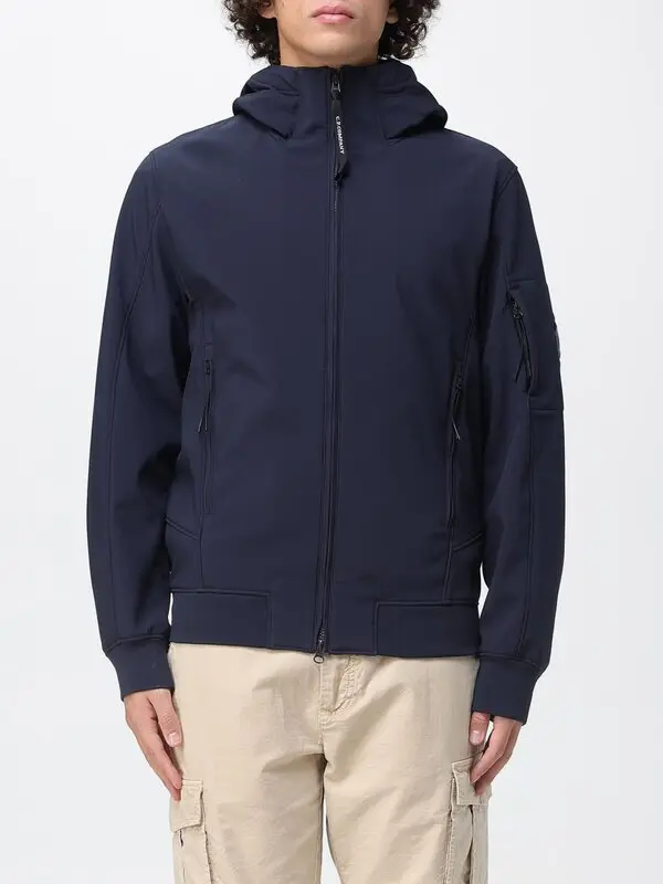 C.P. COMPANY Technical Fabric Hooded Windbreaker Jacket - Blue