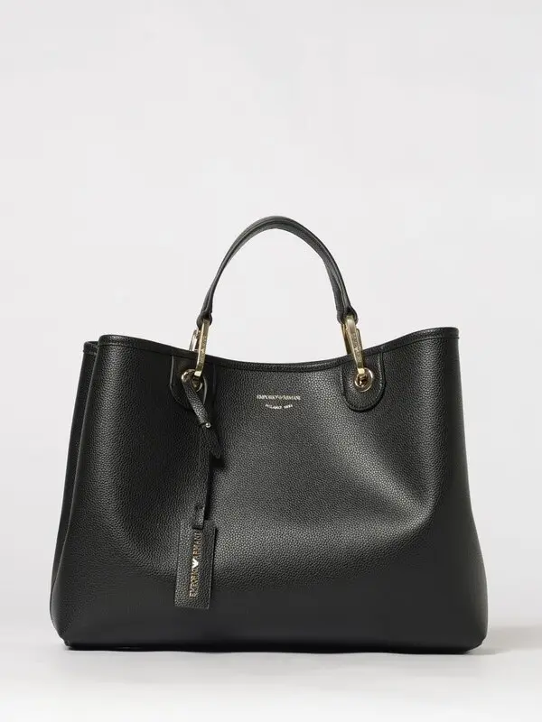 Emporio Armani Tote Bag With Logo Strap - Black