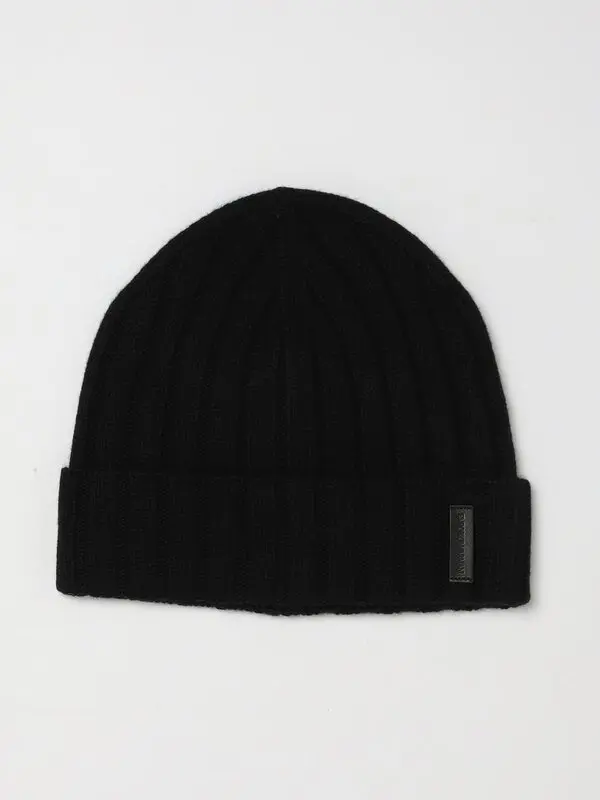 Emporio Armani Ribbed Beanie - Black