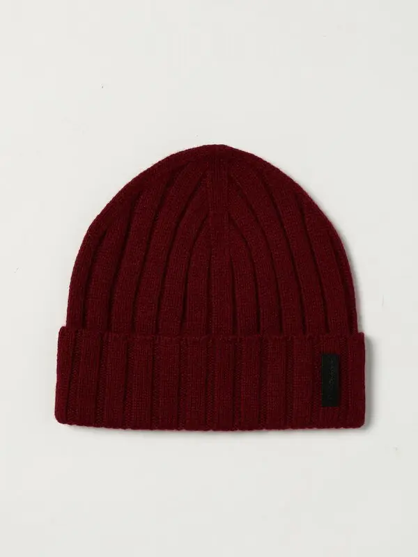 Emporio Armani Ribbed Beanie - Burgundy