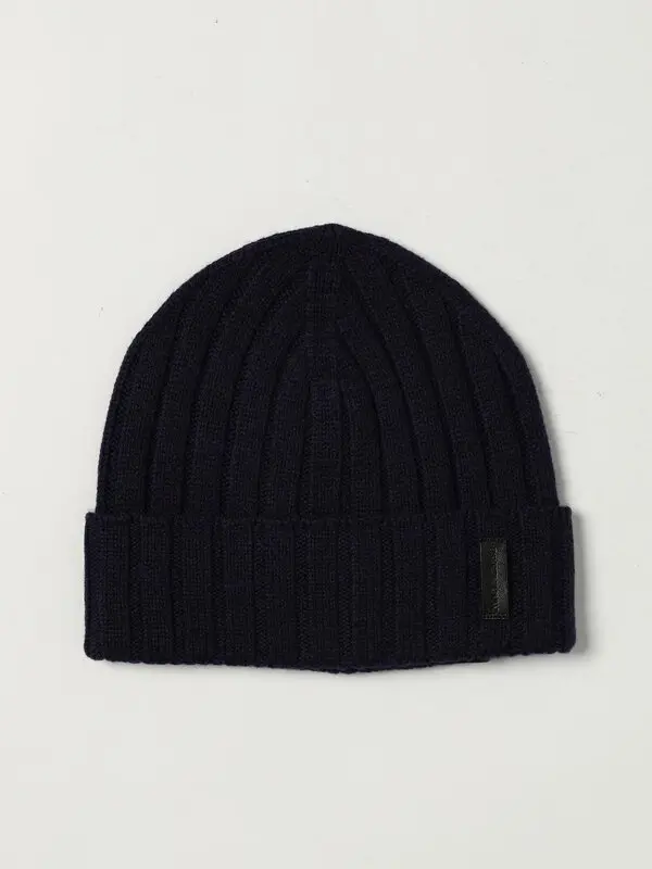 Emporio Armani Ribbed Beanie - Navy