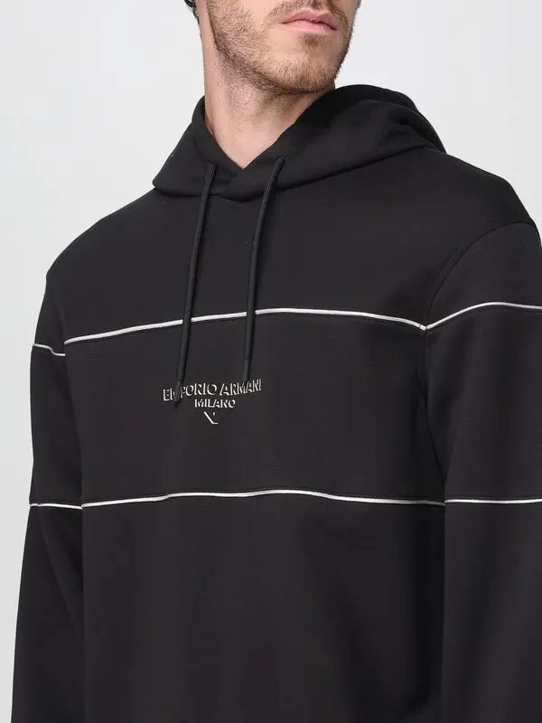 Emporio Armani Hoodie With Striped Detail