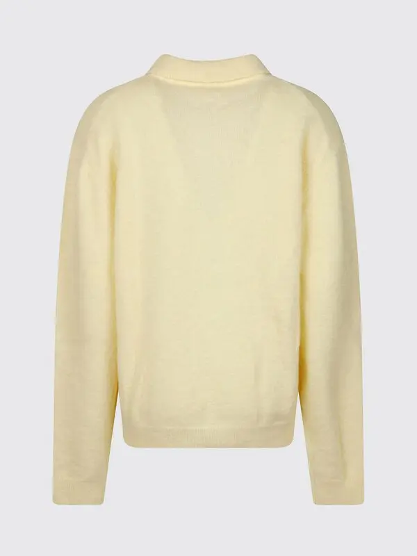 SUNFLOWER Long-sleeved Knitted Polo In Mohair And Alpaca Blend - Beige