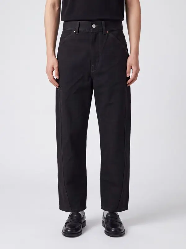 LEMAIRE Wide-leg Cotton Trousers - Black