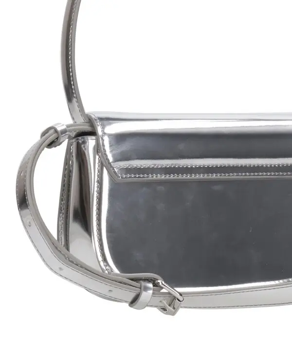 Diesel® 1dr Leather Shoulder Bag - Silver - 0% Off | Editorialist