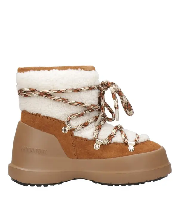 Moon Boot Shearling Boots - Whisky+bianco Sporco