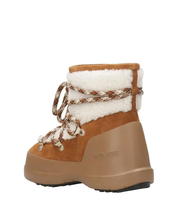 Moon Boot Shearling Boots - Whisky+bianco Sporco