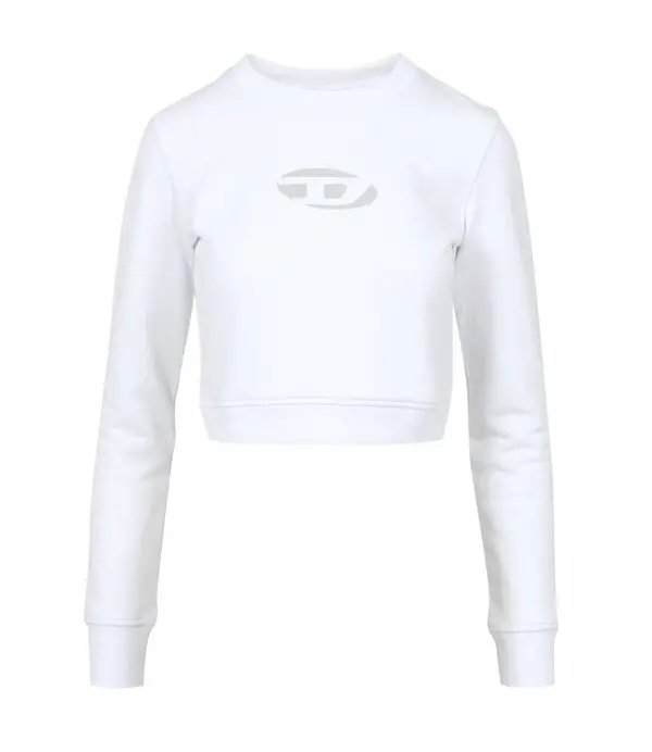 DIESEL® Cropped Cotton-blend Sweater - White