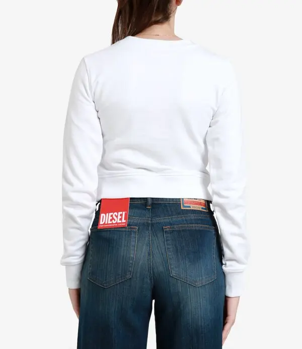 DIESEL® Cropped Cotton-blend Sweater - White