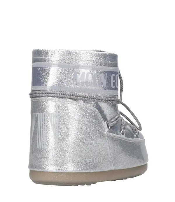 Moon Boot Glittered Vinyl Boots - Silver