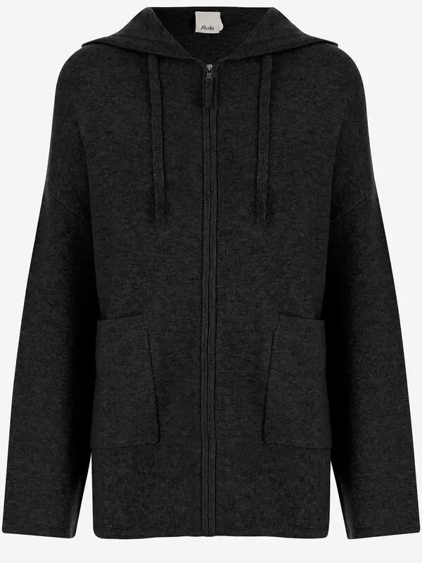 ALLUDE Wool And Cashmere Zip-up Hoodie