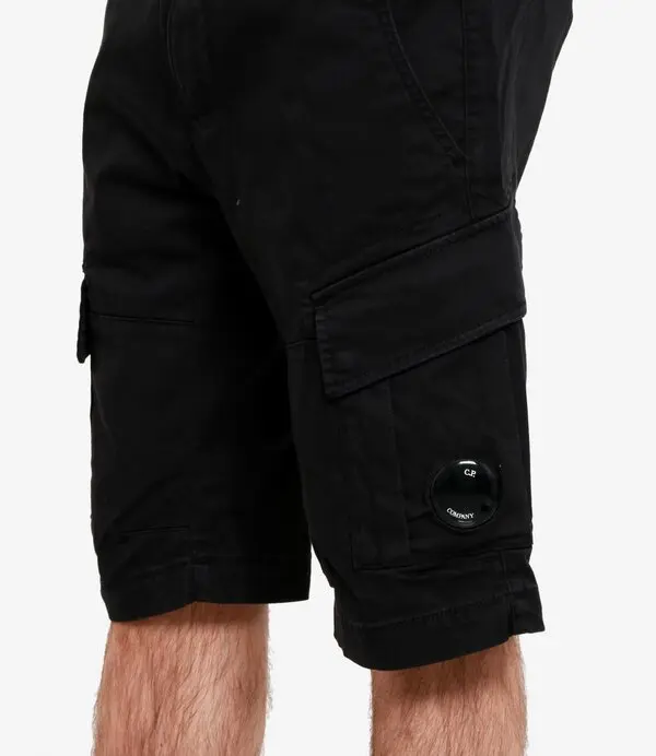 C.P. COMPANY Cotton Stretch Regular Fit Shorts - Black
