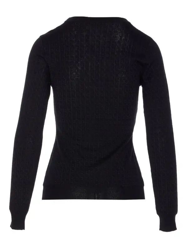 Elisabetta Franchi Crewneck Wool Blend Sweater - Black