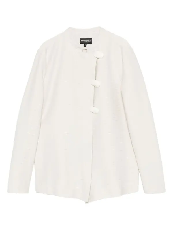 Emporio Armani Cotton Single-breasted Jacket - Ivory