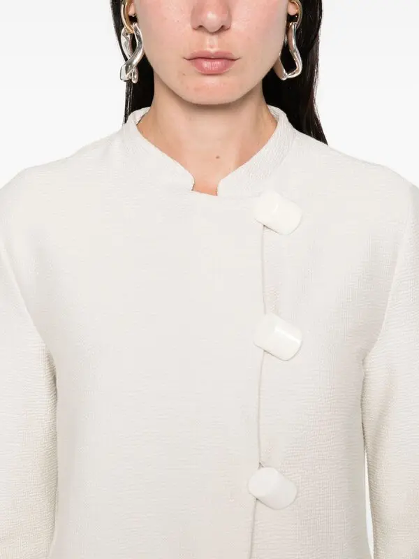 Emporio Armani Cotton Single-breasted Jacket - Ivory