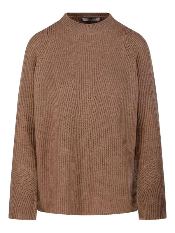 Max Mara Crew Neck Wool Sweater - Camel