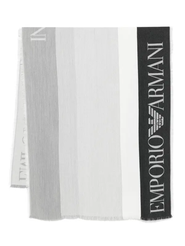Emporio Armani Striped Stole - Black