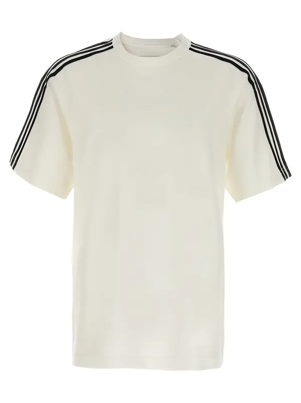 Y3 Short Sleeve 3-stripes T-shirt - White/black
