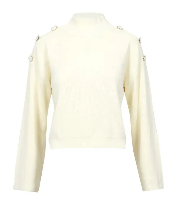 KAOS High Neck Buttoned Shoulder Sweater