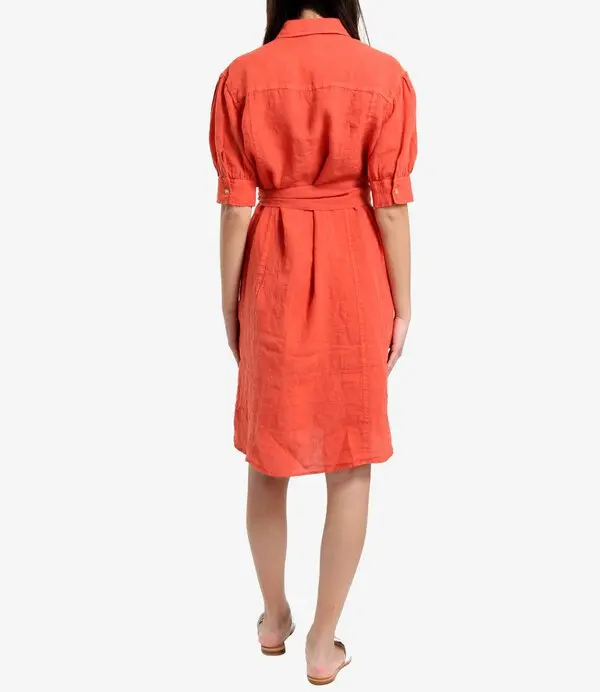 FAY Regular Fit Chemisier Dress - Orange