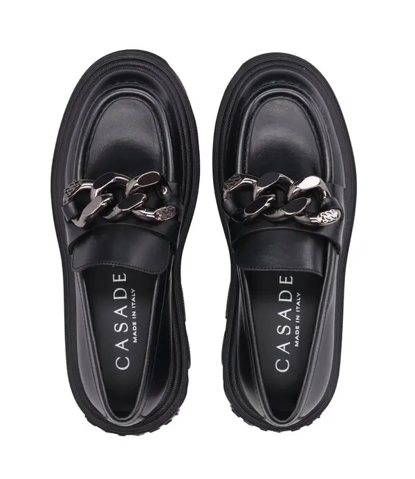 Casadei Leather Loafers With Chain Detail