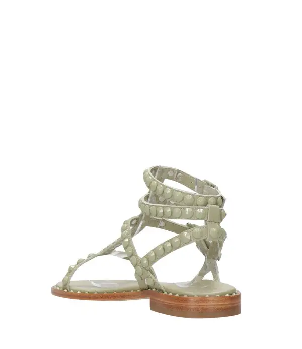 Ash Leather Studded Tringed Sandals - Eucalipto
