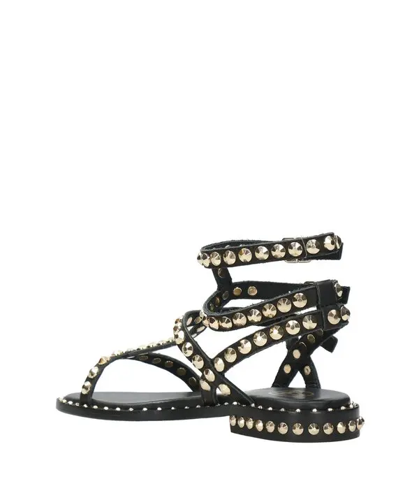 Ash Studded Leather Sandals - Black