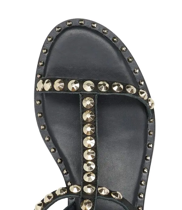 Ash Studded Leather Sandals - Black