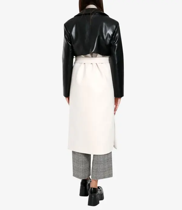 SIMONA CORSELLINI Double-breasted Faux Leather Coat