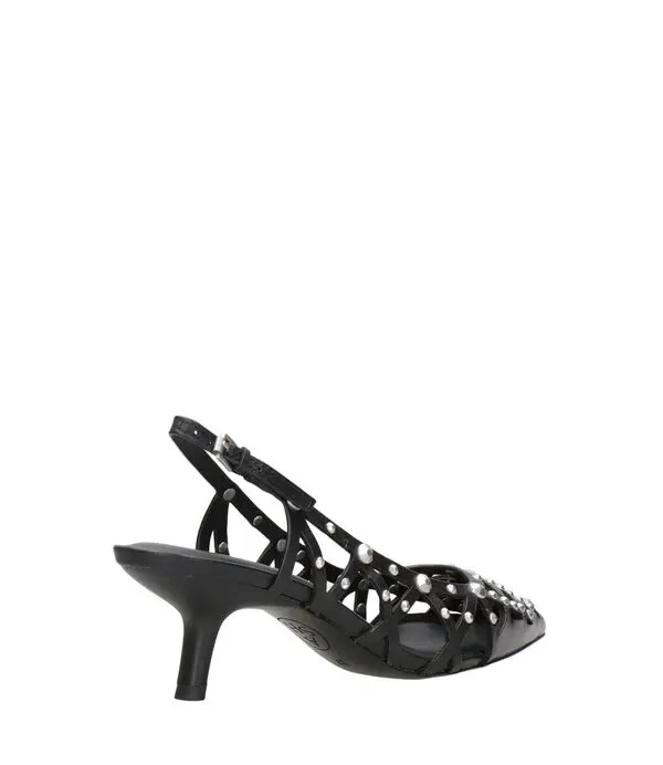 Ash Studded Leather Heels - Black