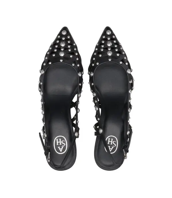 Ash Studded Leather Heels - Black