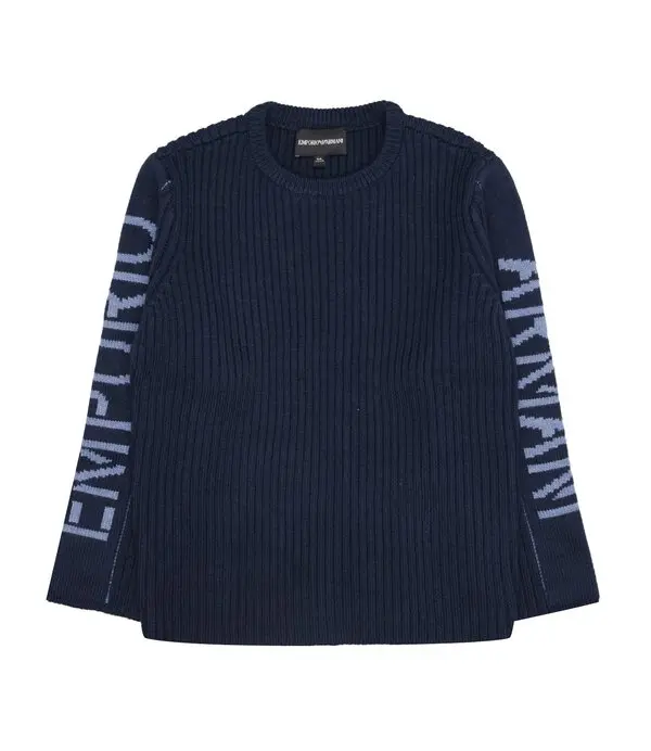 Emporio Armani Jacquard Logo Wool-blend Pullover