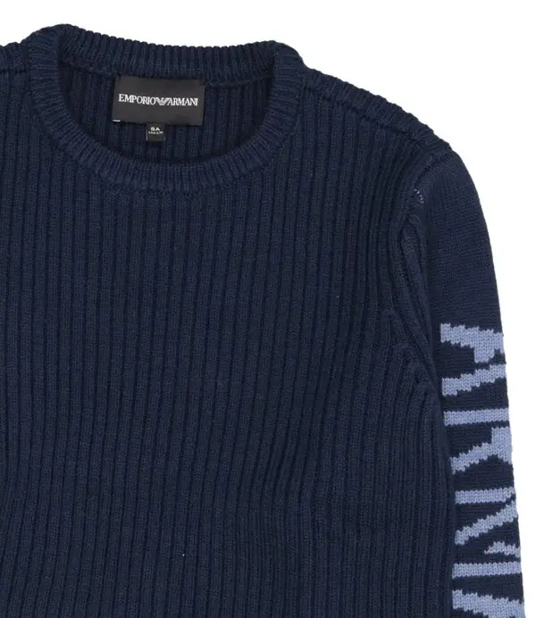 Emporio Armani Jacquard Logo Wool-blend Pullover
