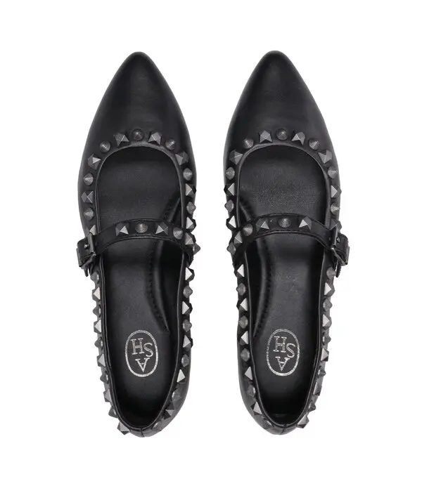 Ash Studded Leather Ballerinas