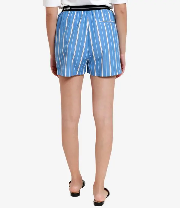 MSGM Striped Cotton Poplin Shorts