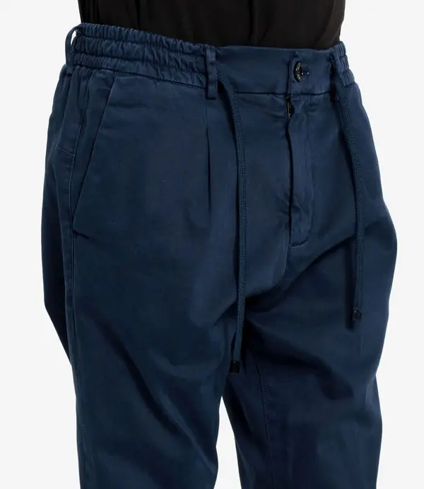 CRUNA Tapered Cotton Gabardine Trousers - Blue