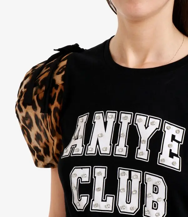 ANIYE BY T-shirt With Animal Print Balloon Sleeves