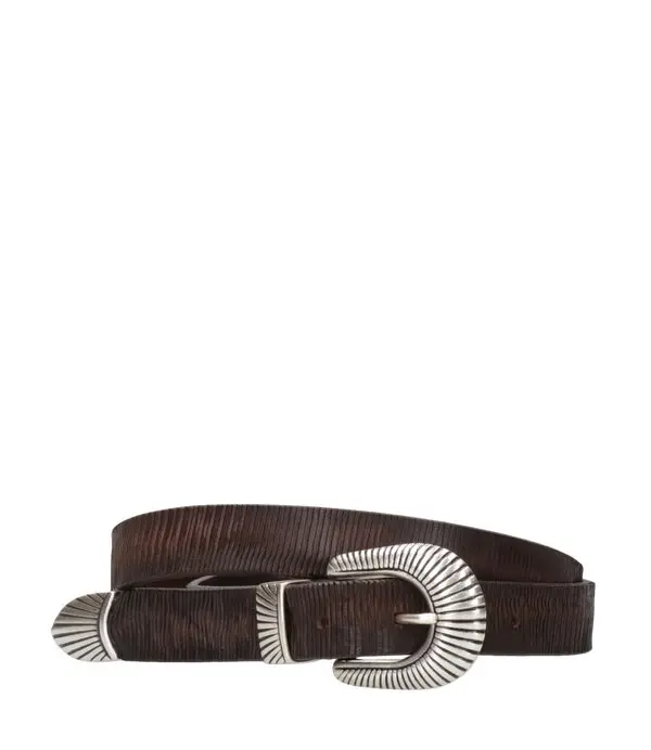 ORTIGNI Leather Belt - Brown