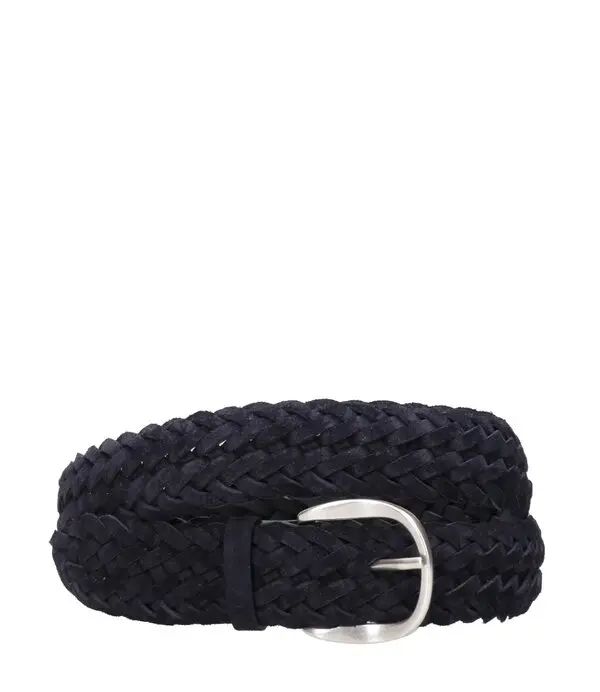 ORTIGNI Braided Suede Belt - Blue