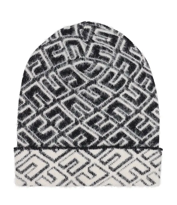 Elisabetta Franchi Logo Beanie - Black+butter