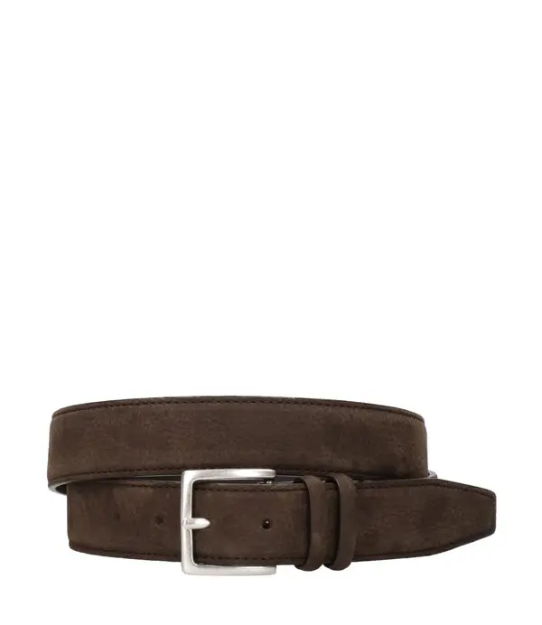 ORTIGNI Nubuck Leather Belt - Brown