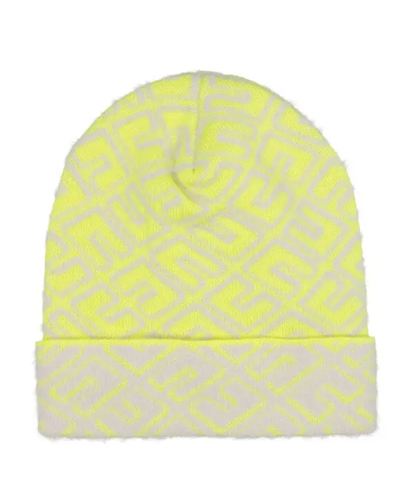 Elisabetta Franchi Logo Beanie - Lime+butter