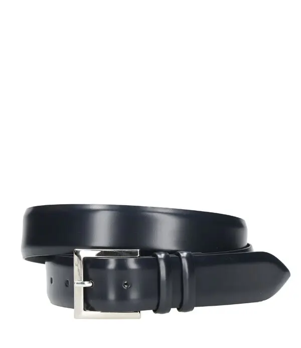 ORTIGNI Domed Leather Belt - Blue