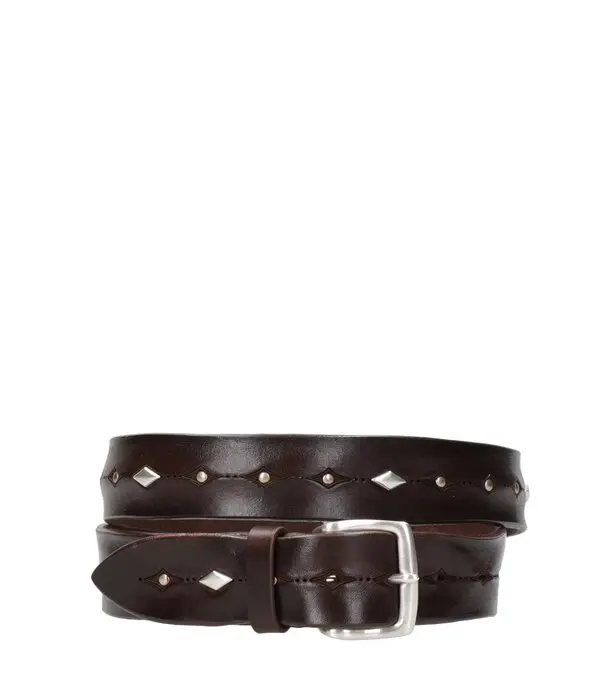 ORTIGNI Leather Belt - Brown