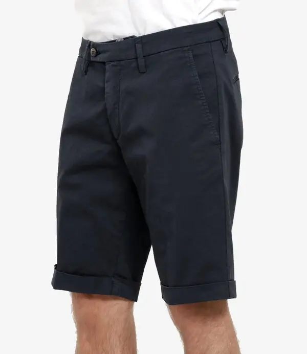 BRO SHIP Regular Waist Solid Color Shorts - Blue