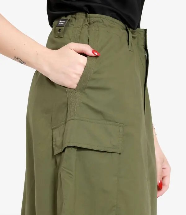 BLAUER. High Waist Cotton Skirt