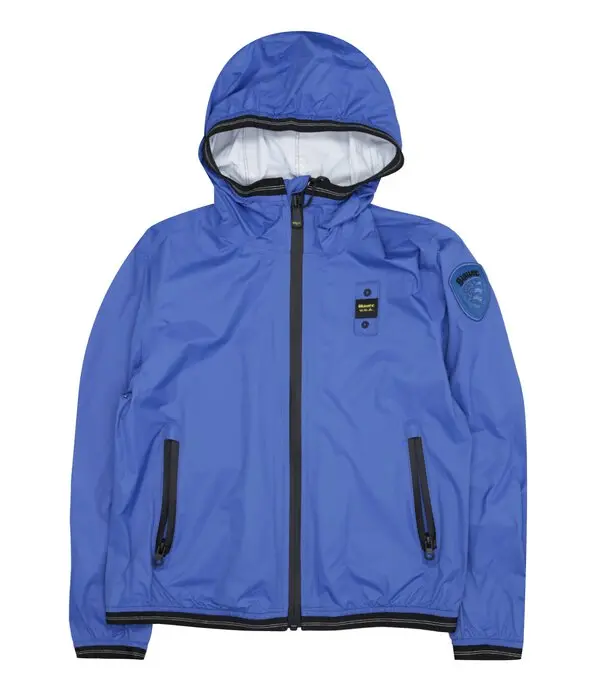 BLAUER. Nylon Jacket With Hood - Blue